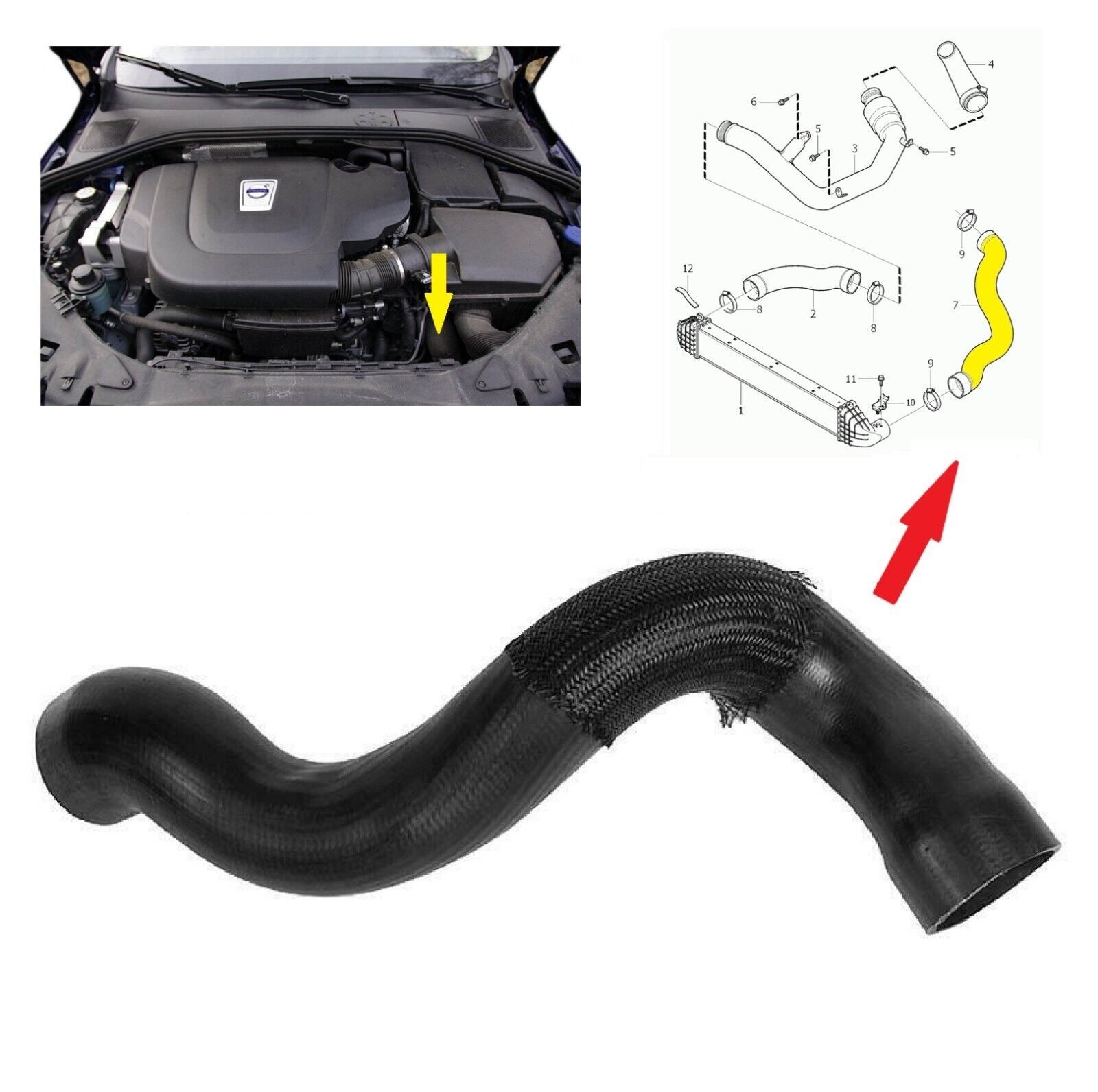 Turbo İntercooler Hortumu | Volvo S60 S80 V60 S60 XC60 XC70 2.0 Dizel ...